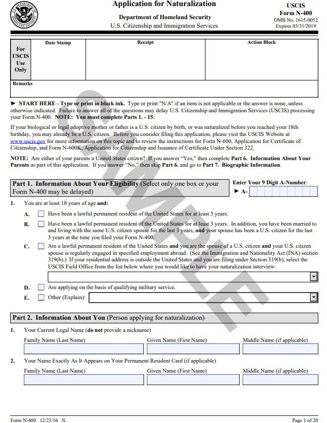 What Is Form N 400 Application For Naturalization Inmateseducation